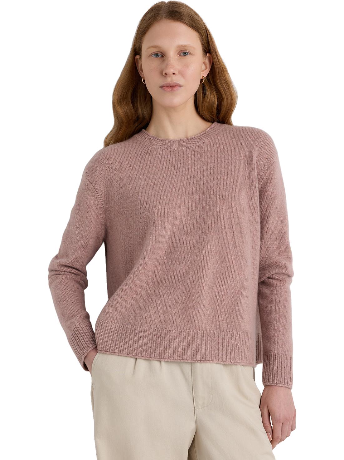 QUINCE Boxy Crewneck Mongolian Cashmere Sweater